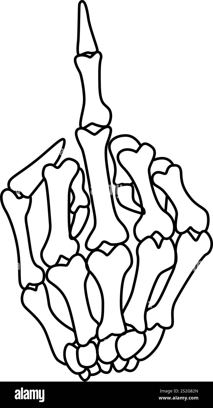 Skeleton Hand Middle Finger Digital EPS Vector File | High-Quality Bold ...