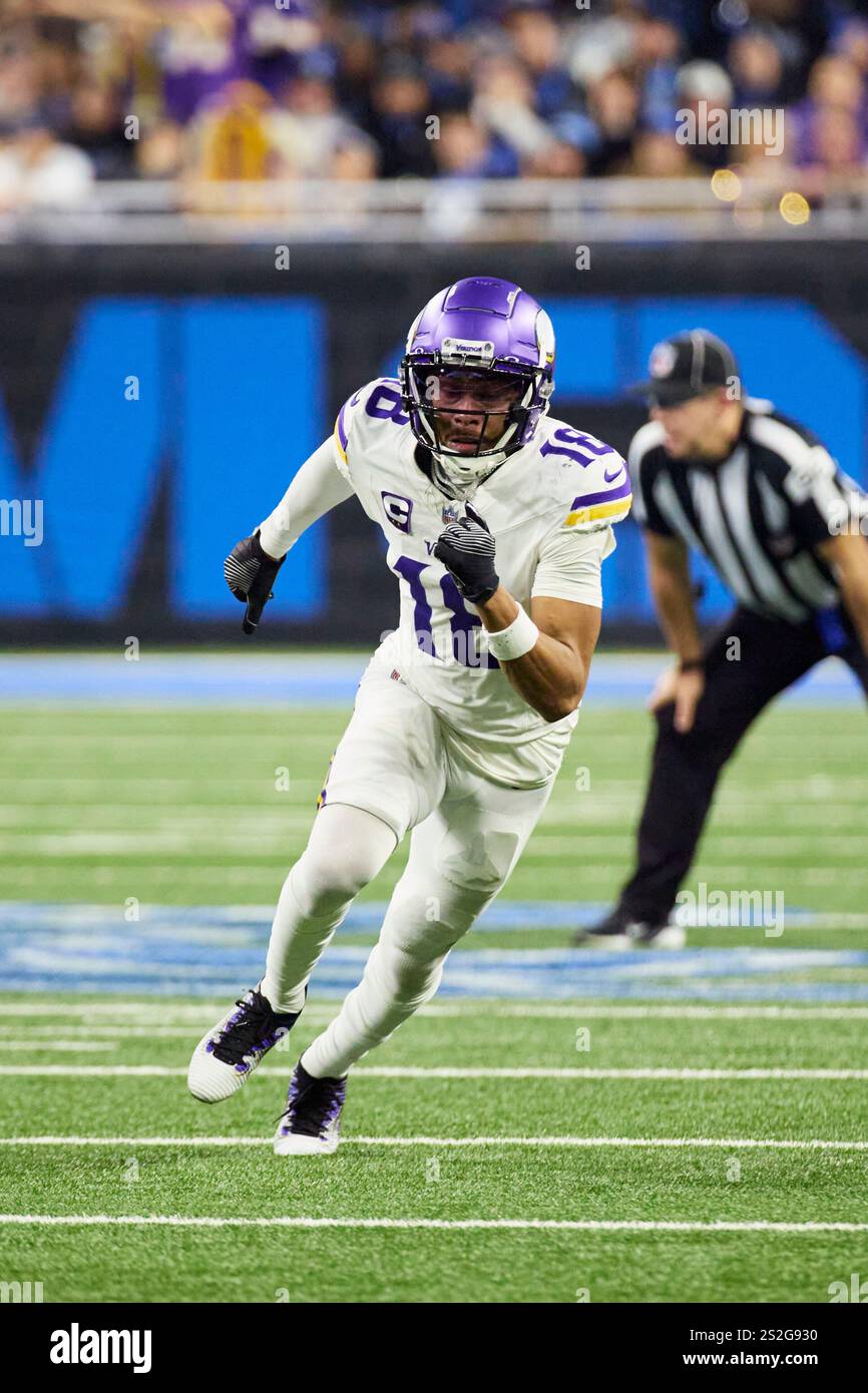 Minnesota Vikings wide receiver Justin Jefferson (18) runs a route ...