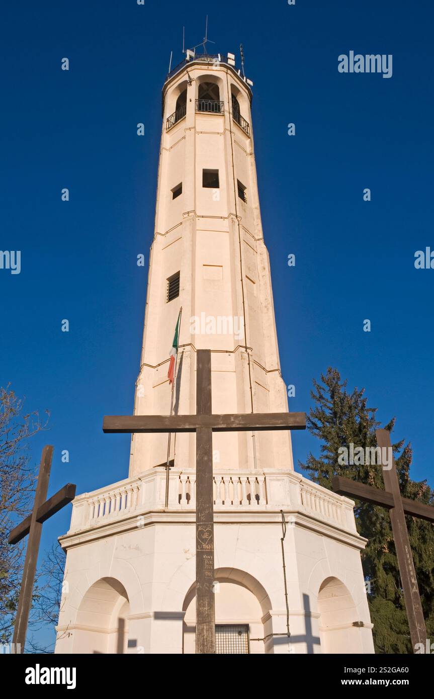 San Maurizio octagonal lighthouse or Faro Voltiano in Brunate, Como ...