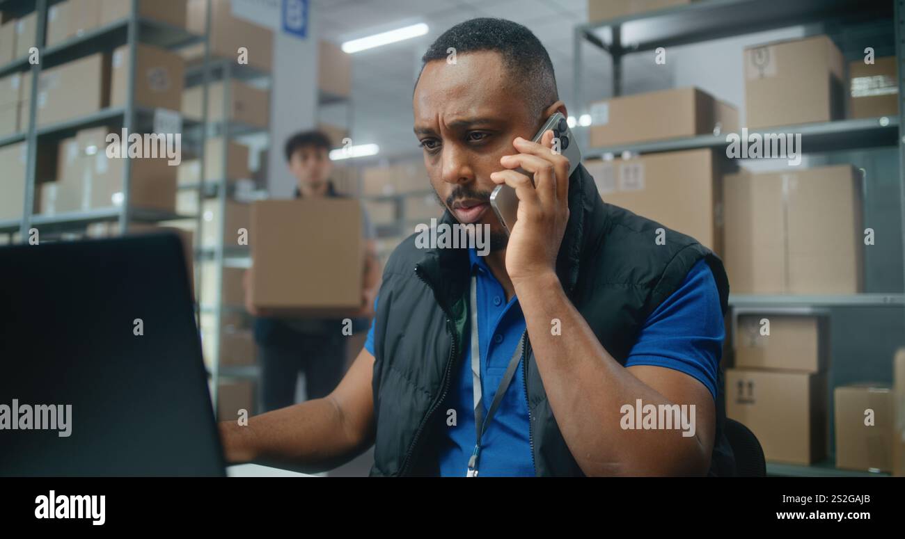 Warehouse retail facility of E-commerce store or post office: African ...