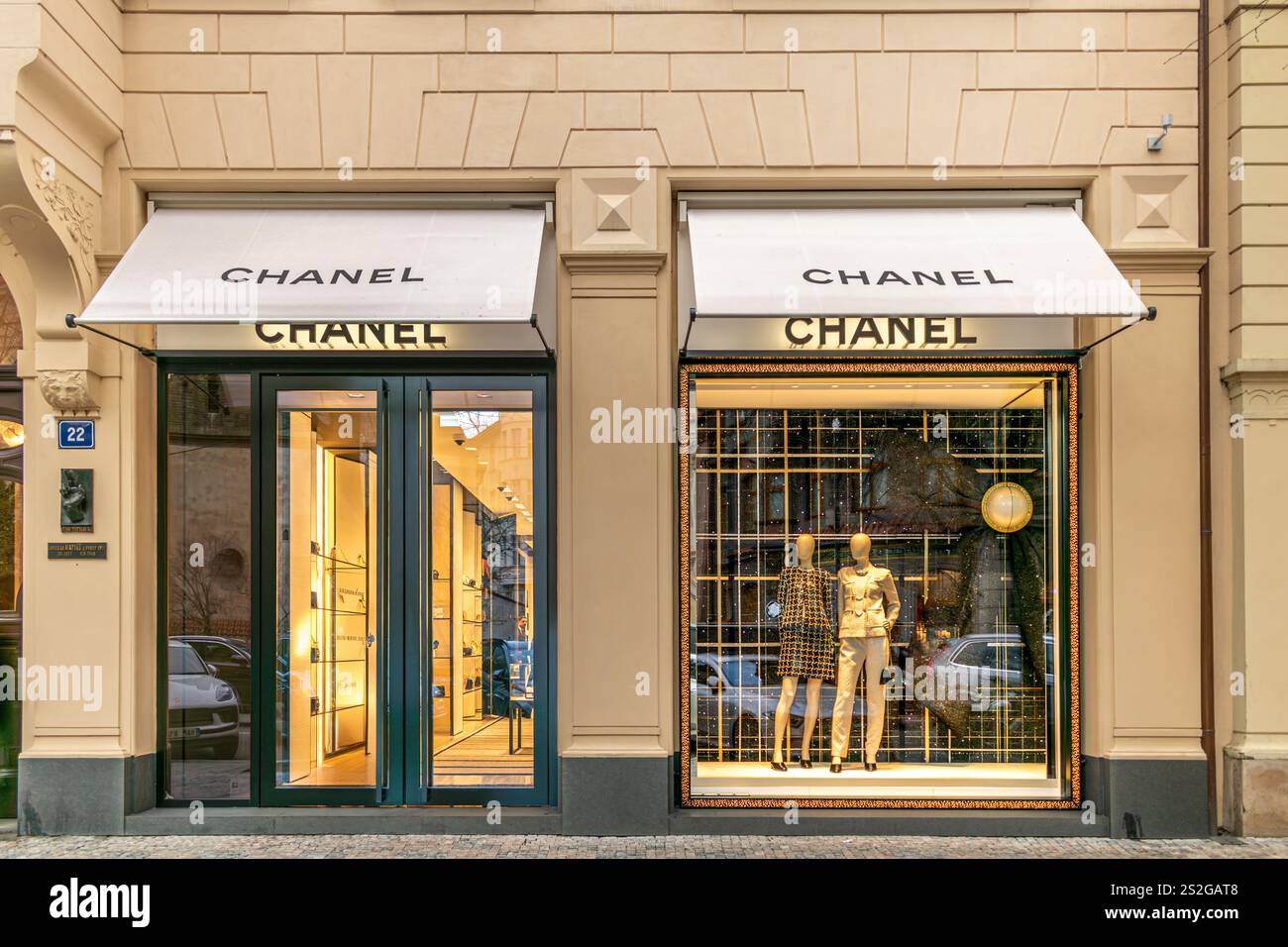 Prague, Czech Republic - December 20, 2024: Chanel Luxury clothing ...
