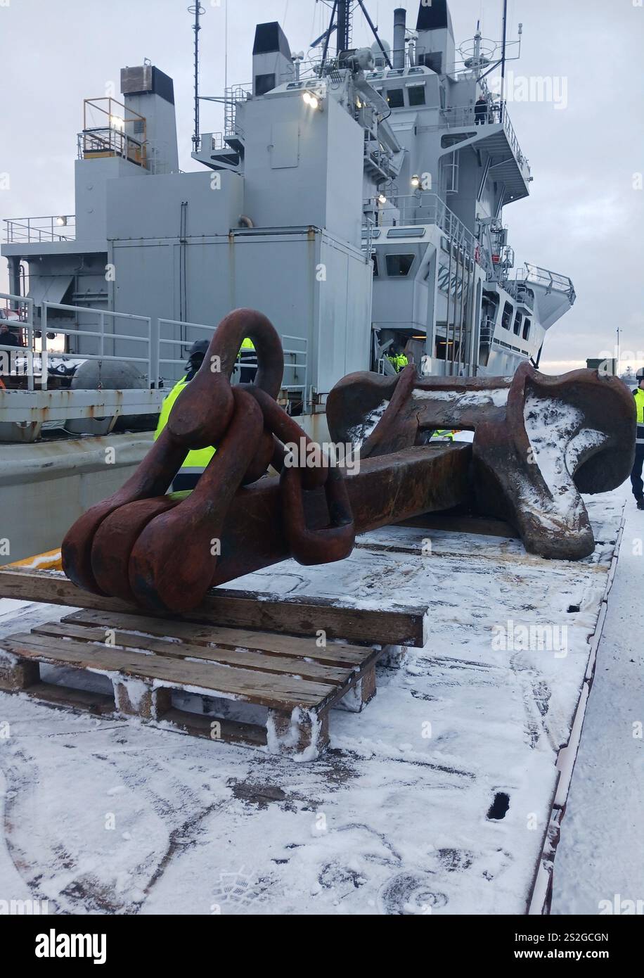 Undated Finnish Border Guard's handout picture of the presumed anchor ...