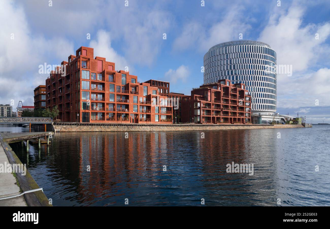 Copenhagen, Denmark - Nordø housing by Henning Larsen with Tip of Nordø ...