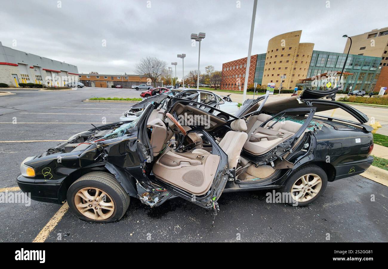 Chicago, USA - November 11, 2024: Toyota Camry 1998 V6 LE crashed in ...