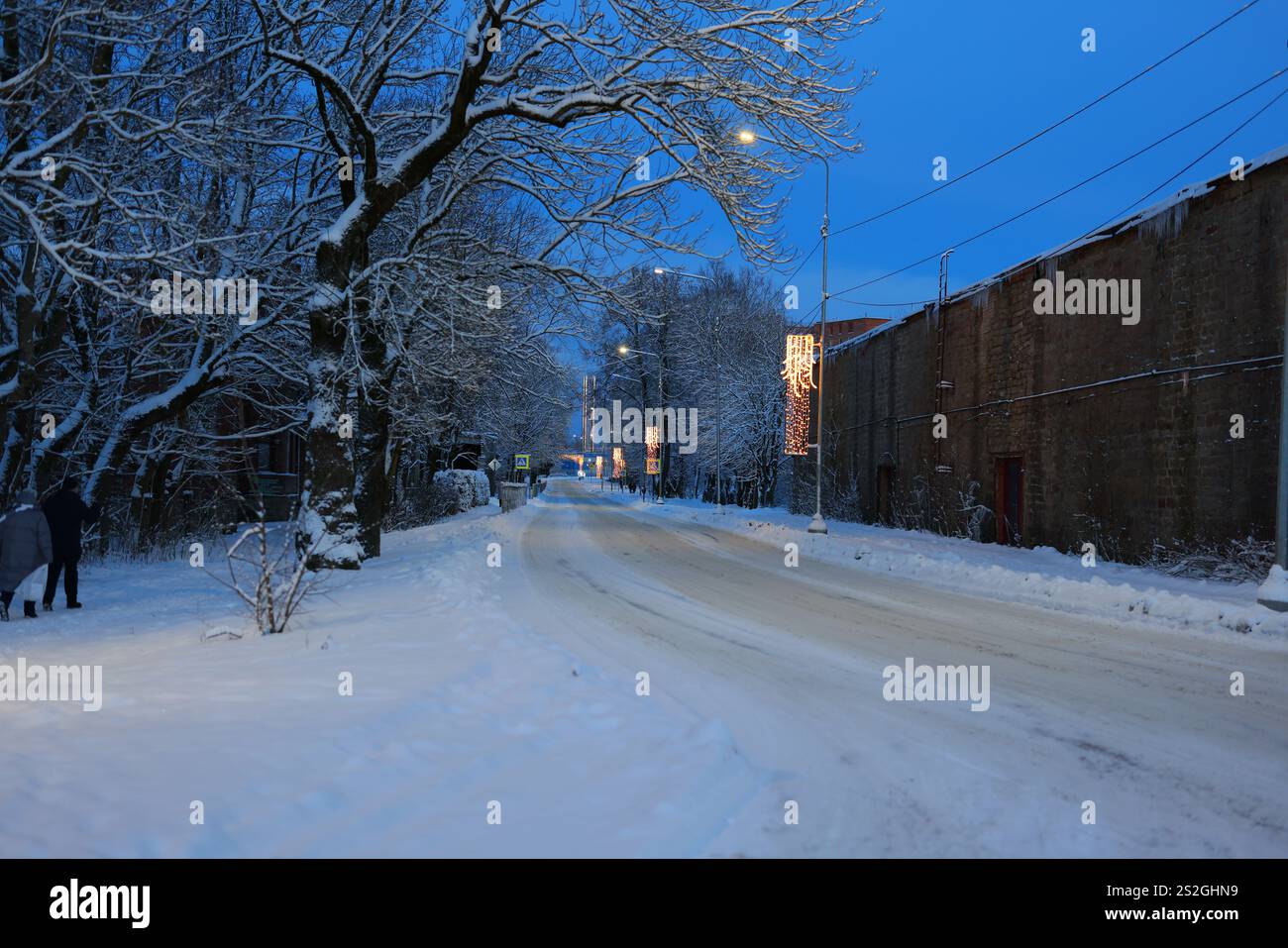 Winter Wonderland A Serene Snowy Street Scene Captured Beautifully at ...
