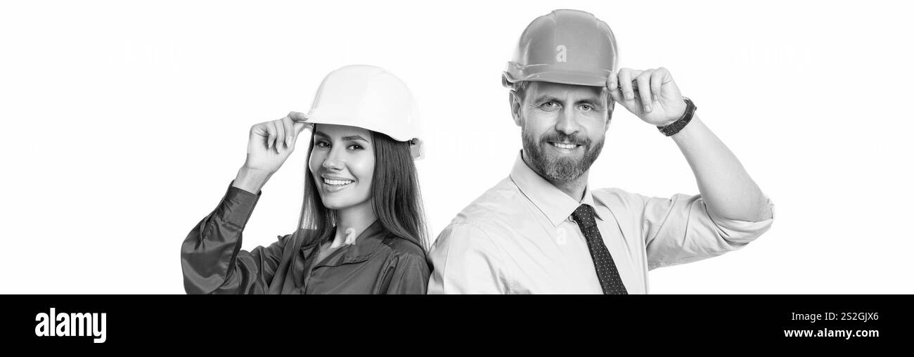 Supervisor engineer with blueprint. Plan construction project ...