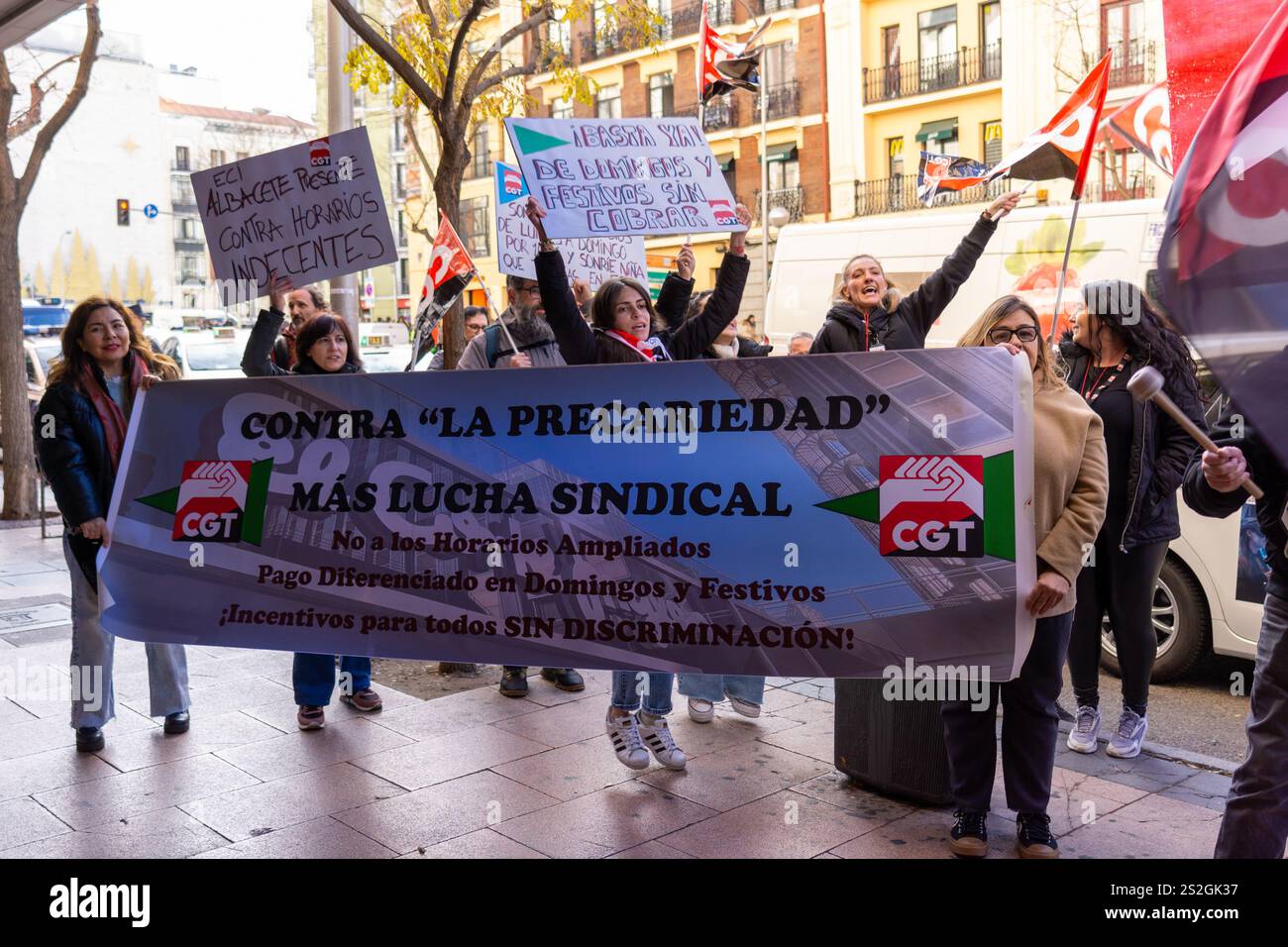 Madrid, Spain. 07th Jan, 2025. The General Confederation of Labour (CGT ...