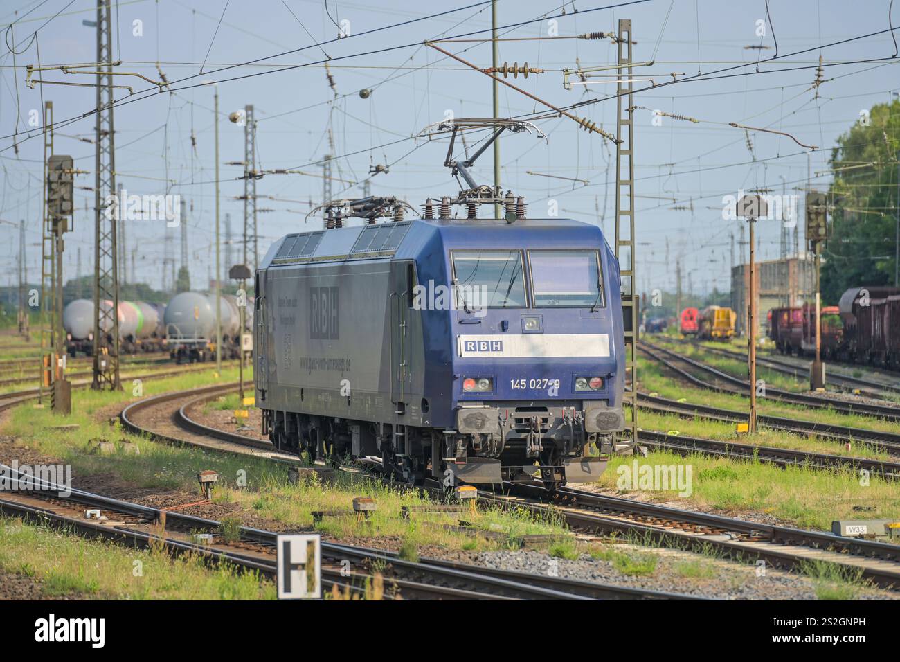 Lok der RBH Logistics, Bahnhof Mainz-Kastel, Wiesbaden, Hessen ...