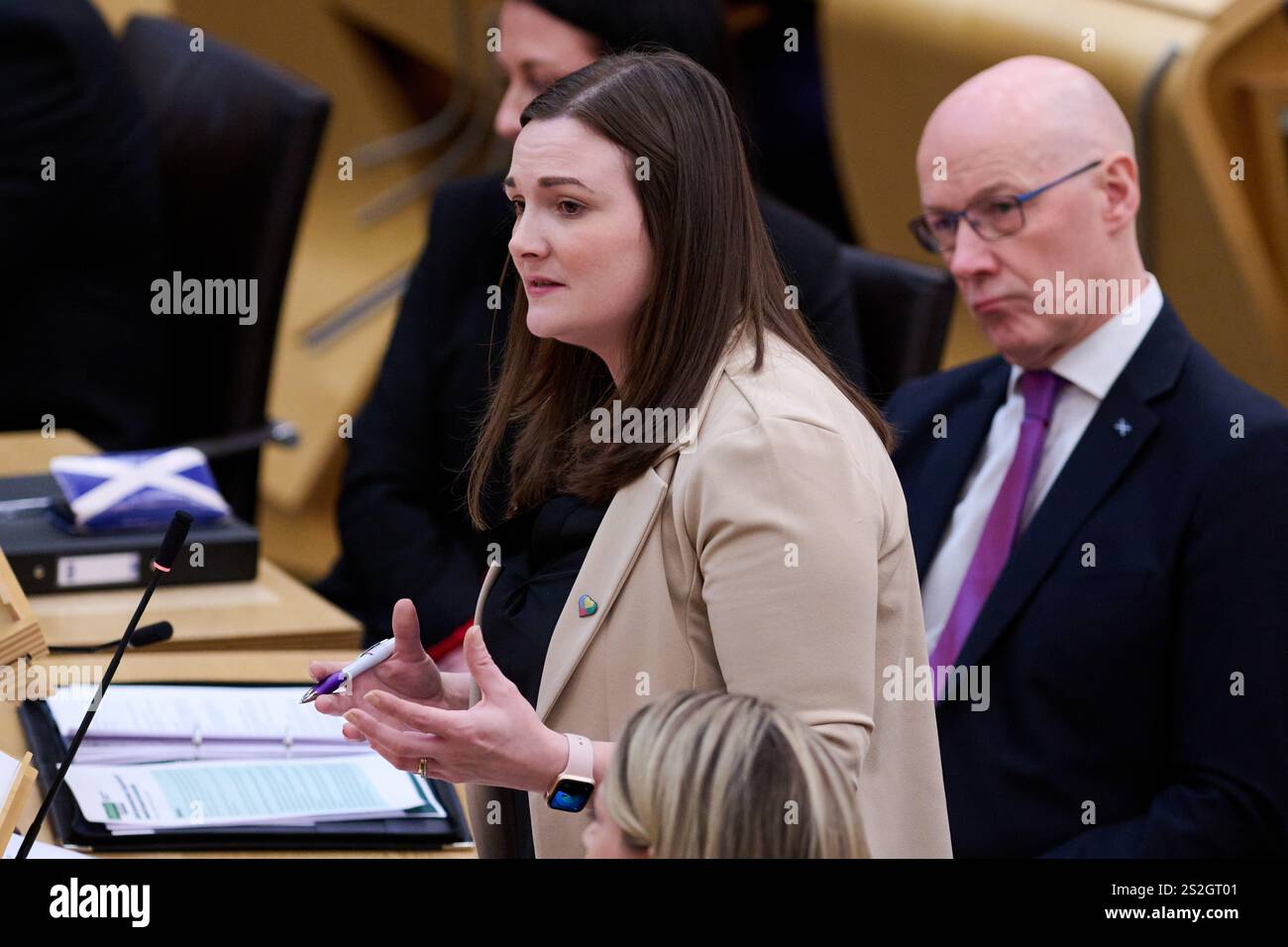 Edinburgh Scotland, UK 07 January 2025. Natalie Don-Innes MSP at the ...