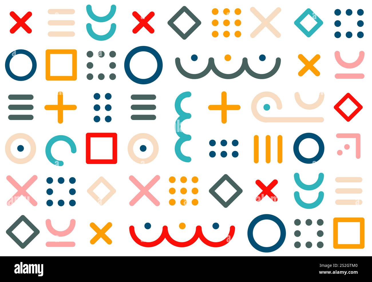 White seamless colorful line doodle pattern for kids or fashion design ...