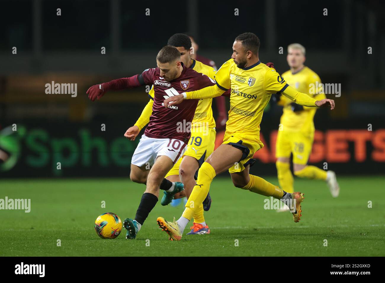 Turin, Italy. 5th Jan, 2025. Nikola Vlasic of Torino FC is pursued by ...