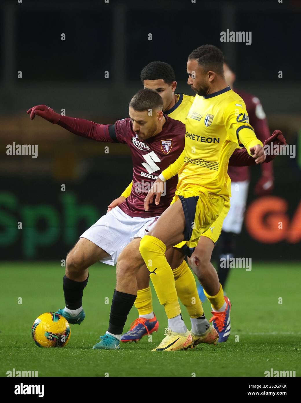 Turin, Italy. 5th Jan, 2025. Nikola Vlasic of Torino FC is pursued by ...
