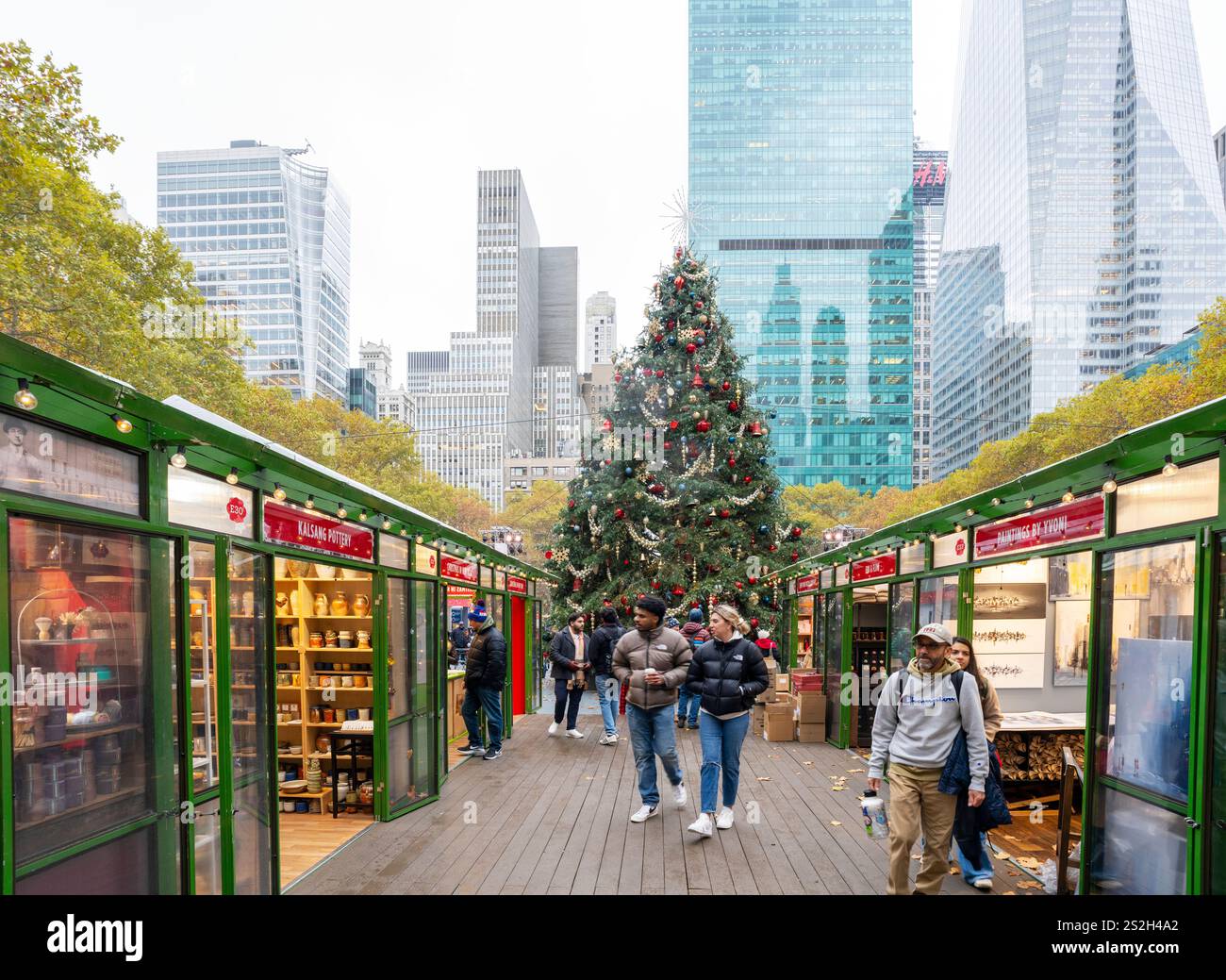 Bryant Park and Christmas Market Manhattan, New York City New York, USA ...