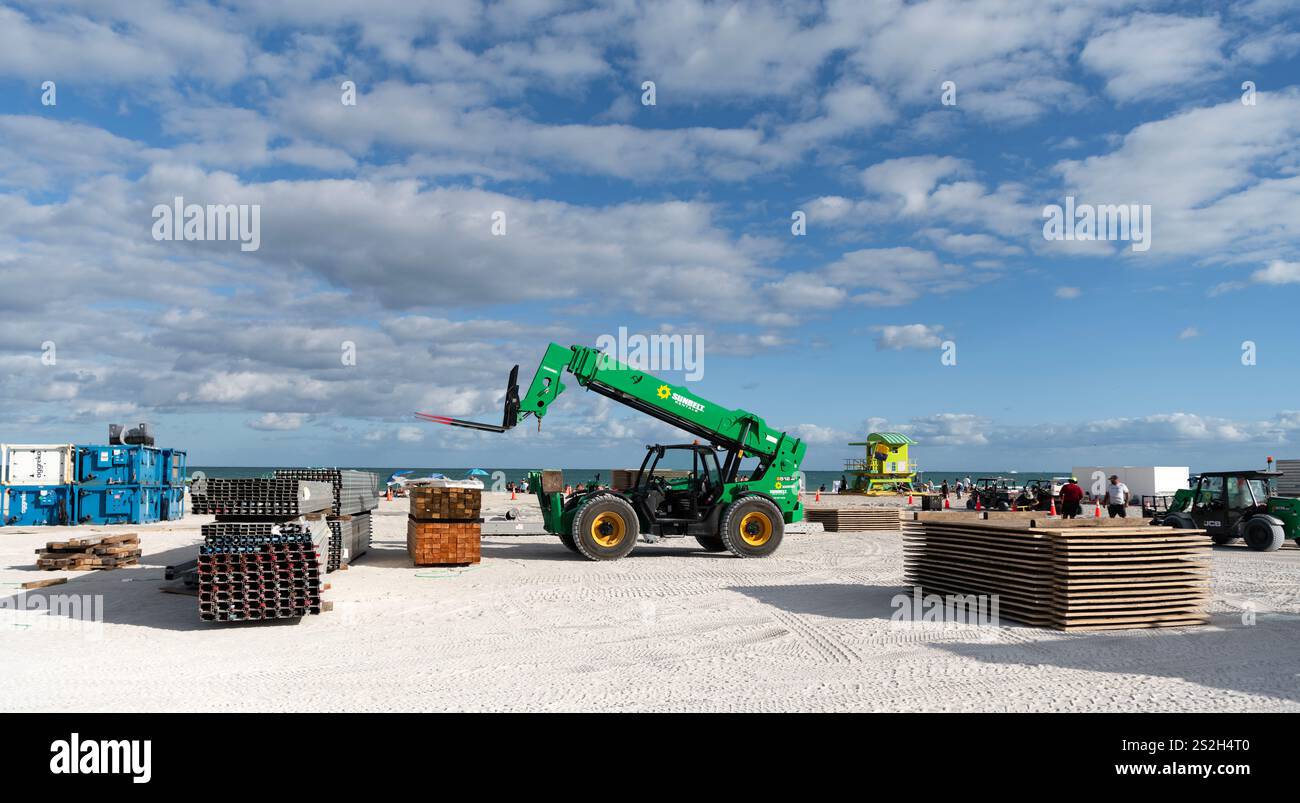 Miami, Florida, USA - November 16, 2024: Telescopic Boom Lift, Sunbelt ...