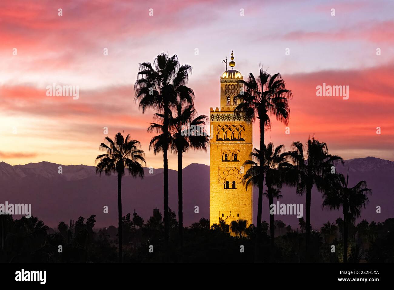 Marrakesh Morocco. A view of the Kutubiyya Mosque located in the ...