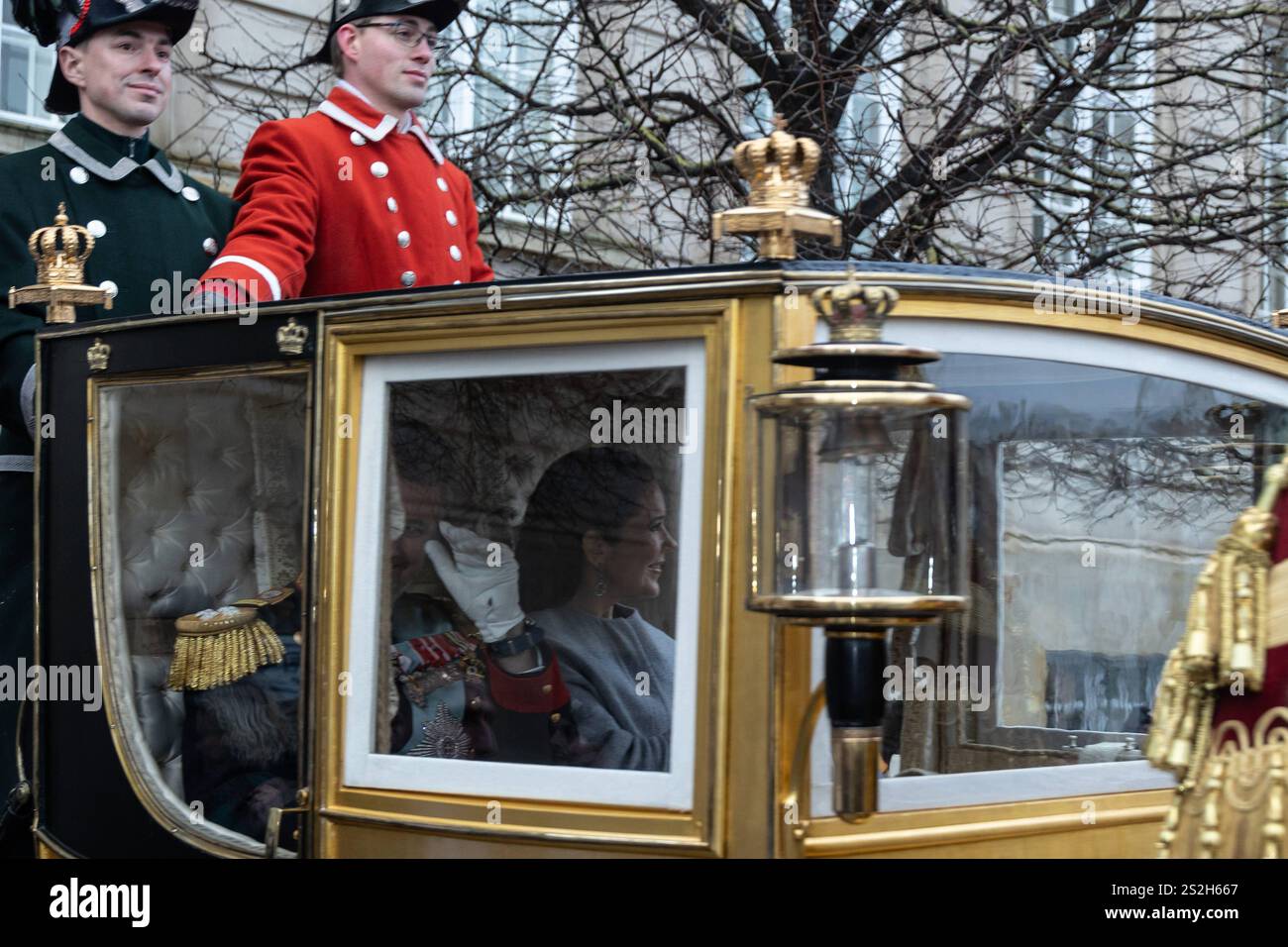 King Frederik X of Denmark and Queen Mary of Denmark rides in the Gold ...