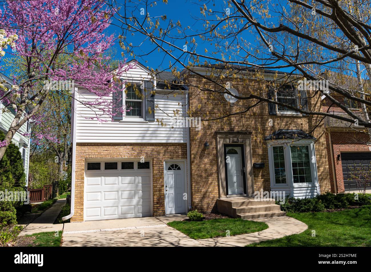 suburban cottage architecture. modern suburb house. residential ...