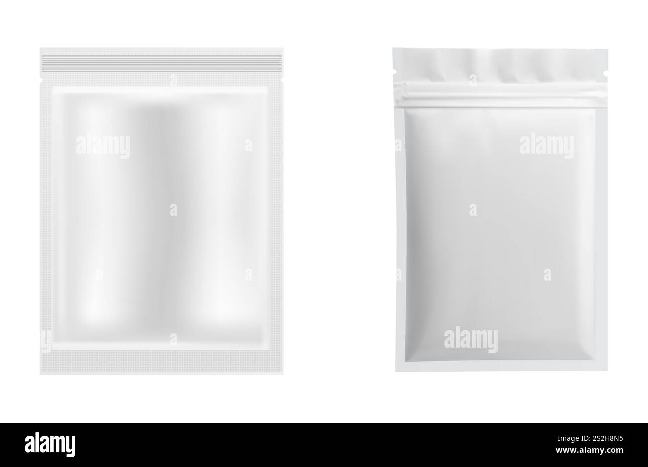 Facial mask foil packaging vector mockup. Cosmetic product sachet ...