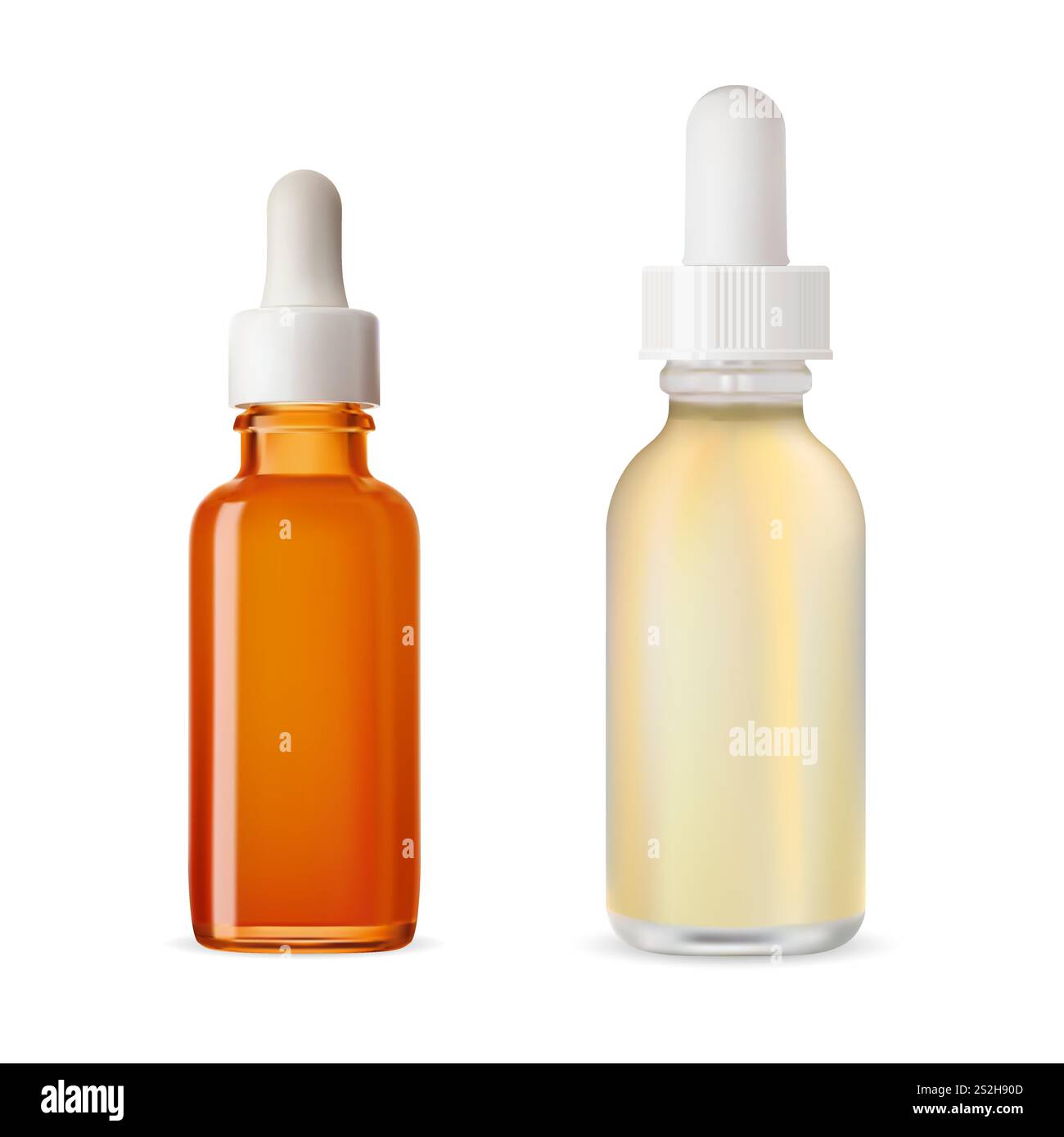 Pipette dropper serum bottle vector mockup. Beauty cosmetic treatment ...
