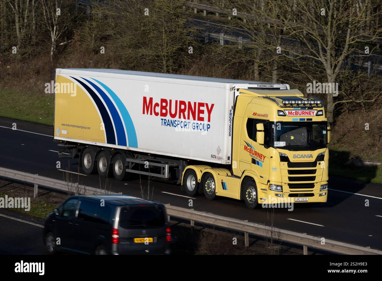 McBurney Transport Group lorry joining the M40 motorway at Junction 15 ...