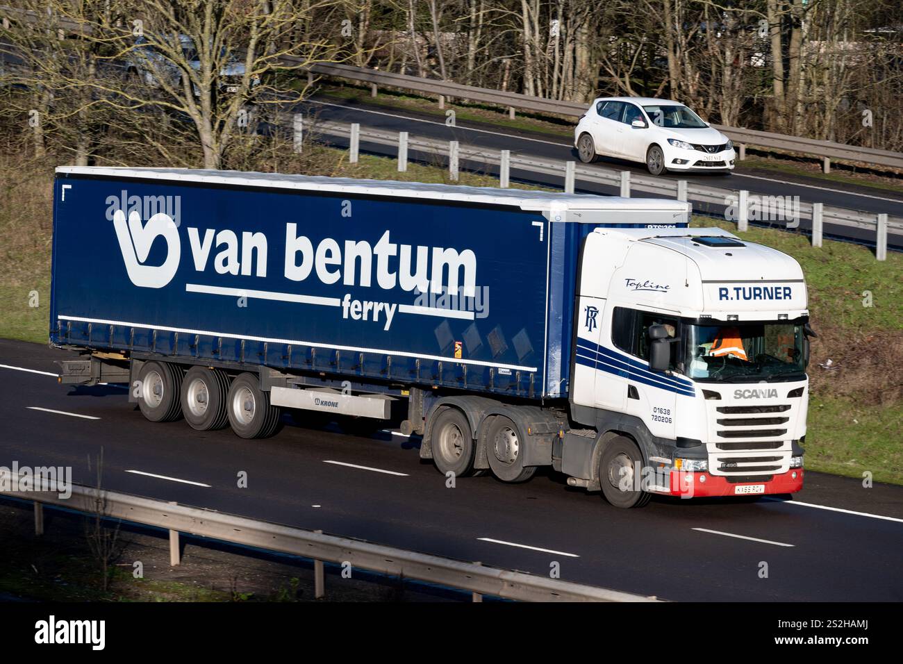 Van Bentum ferry lorry on the M40 motorway, Warwick, UK Stock Photo - Alamy