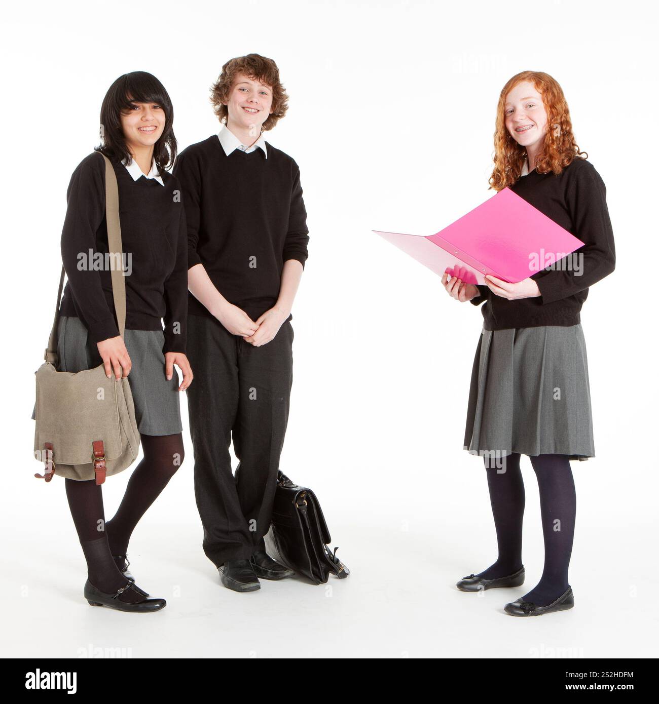 Early Teenage Students: Comparing Notes. A relaxed portrait of a group ...