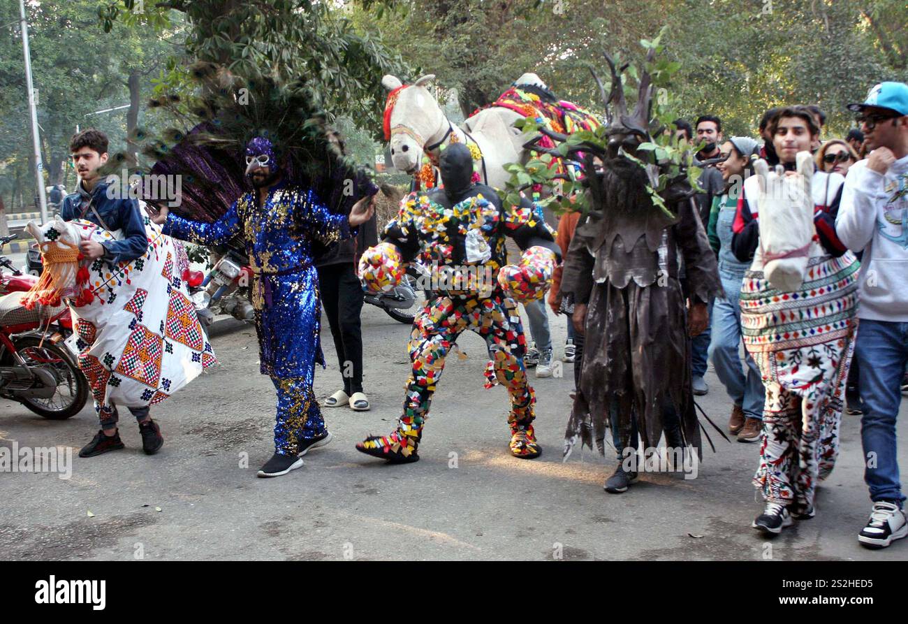 Models and artists are wearing colorful clothes during Punjab Sufi ...
