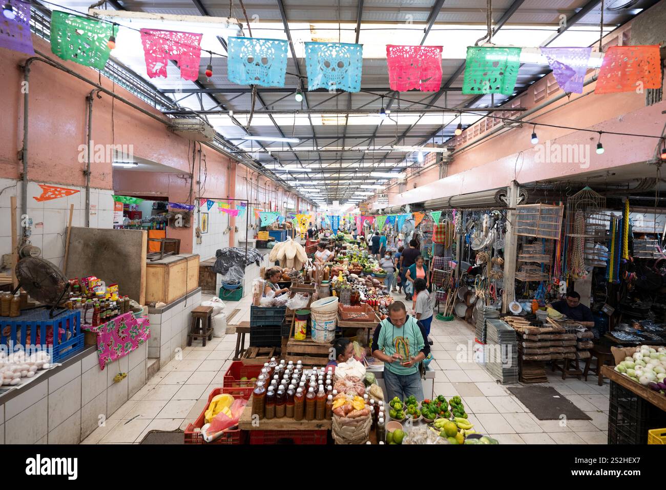 Merida, Mexico. 21st Nov, 2024. Traders at the Mercado Lucas de Galvez ...