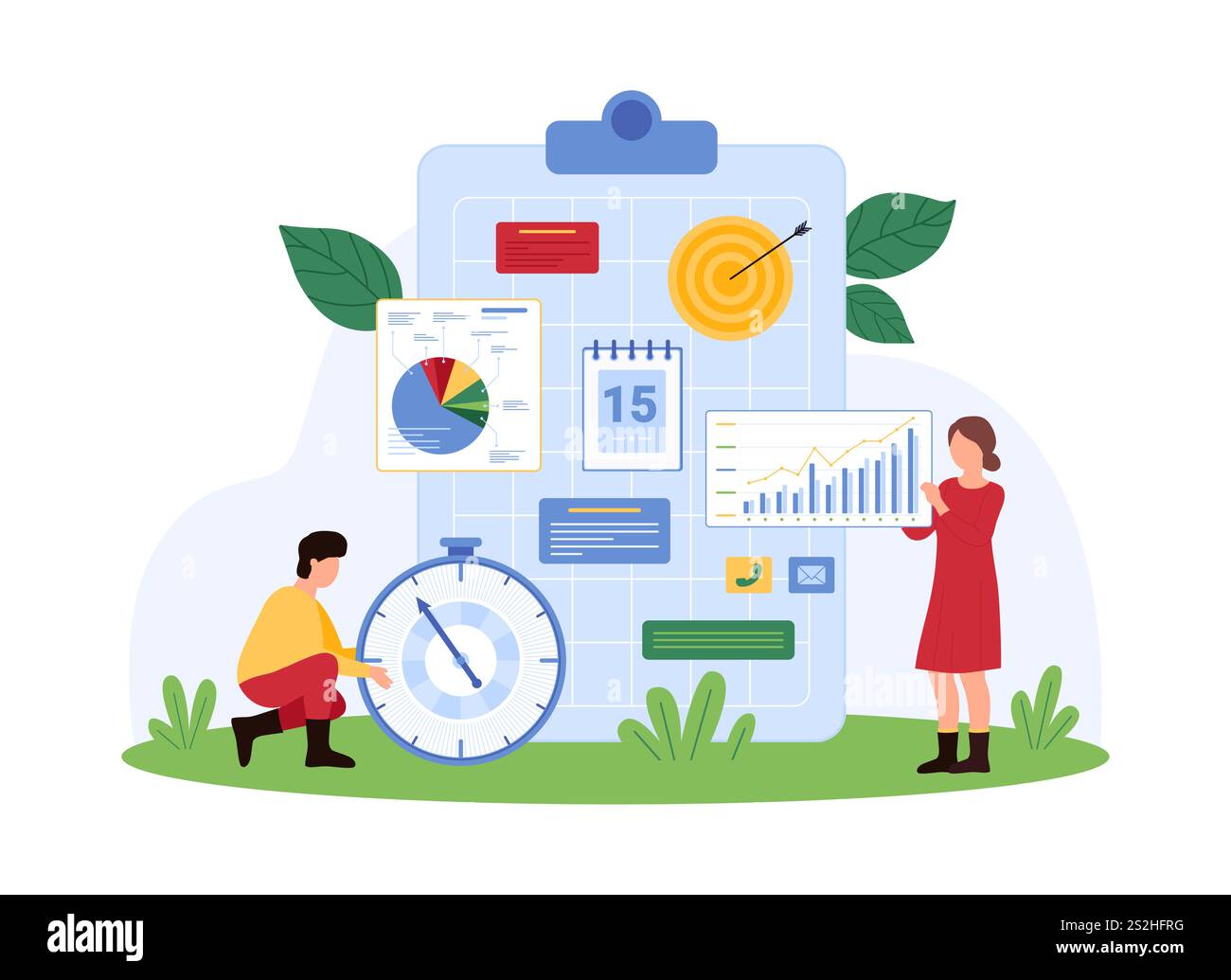 Team engages in strategic planning with a large clipboard and charts ...