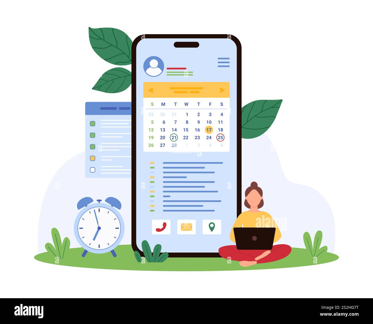 Individual plans and schedules activities using a large mobile device ...