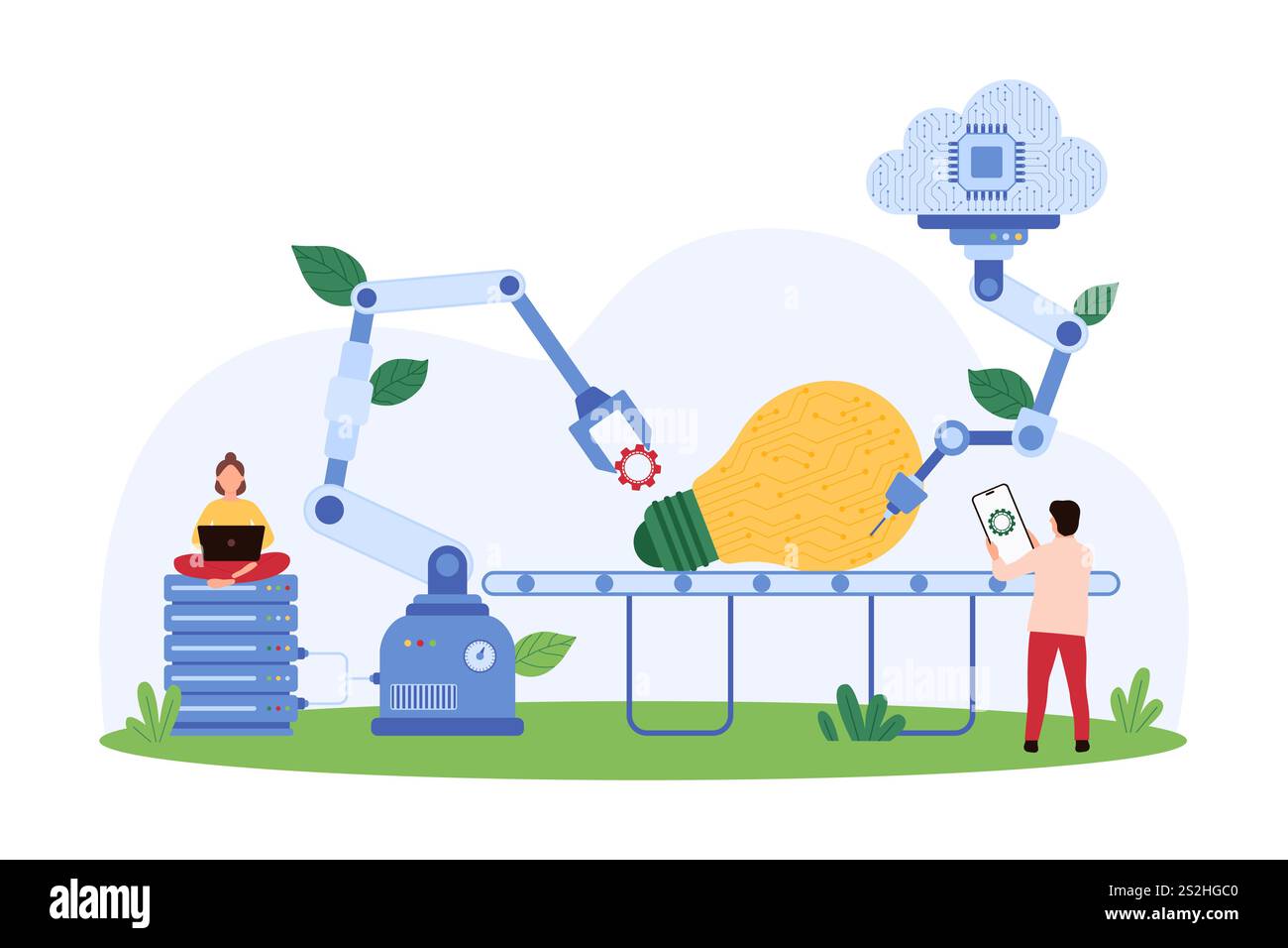 Development and improvement of digital project, smart innovation. Tiny ...