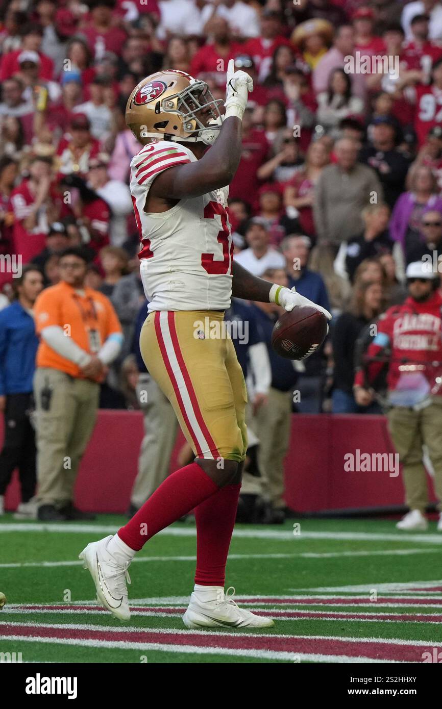San Francisco 49ers running back Patrick Taylor Jr. (32) reacts after ...