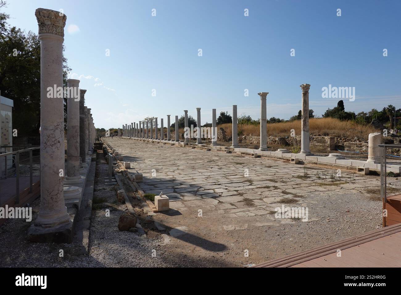 Old colonnade Street in Side, Antalya, Turkey Stock Photo - Alamy