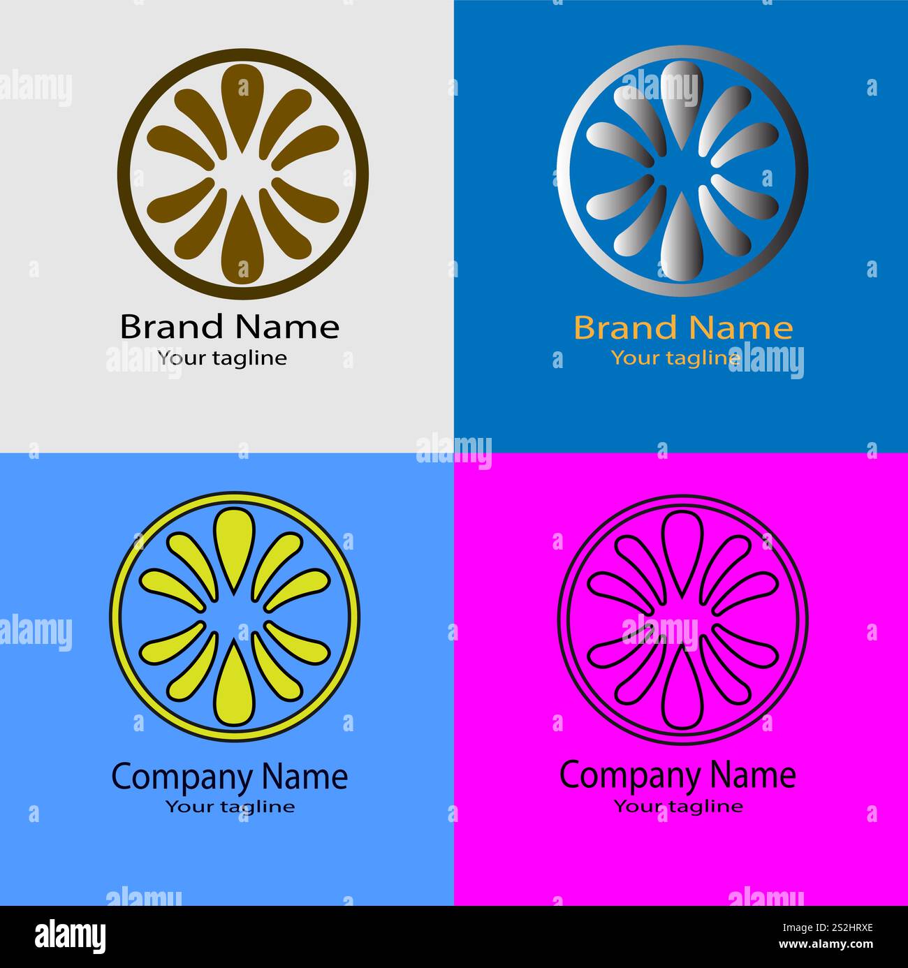 Organic Harmony, Nature's Bloom Emblem, Symmetrical Petal Design ...