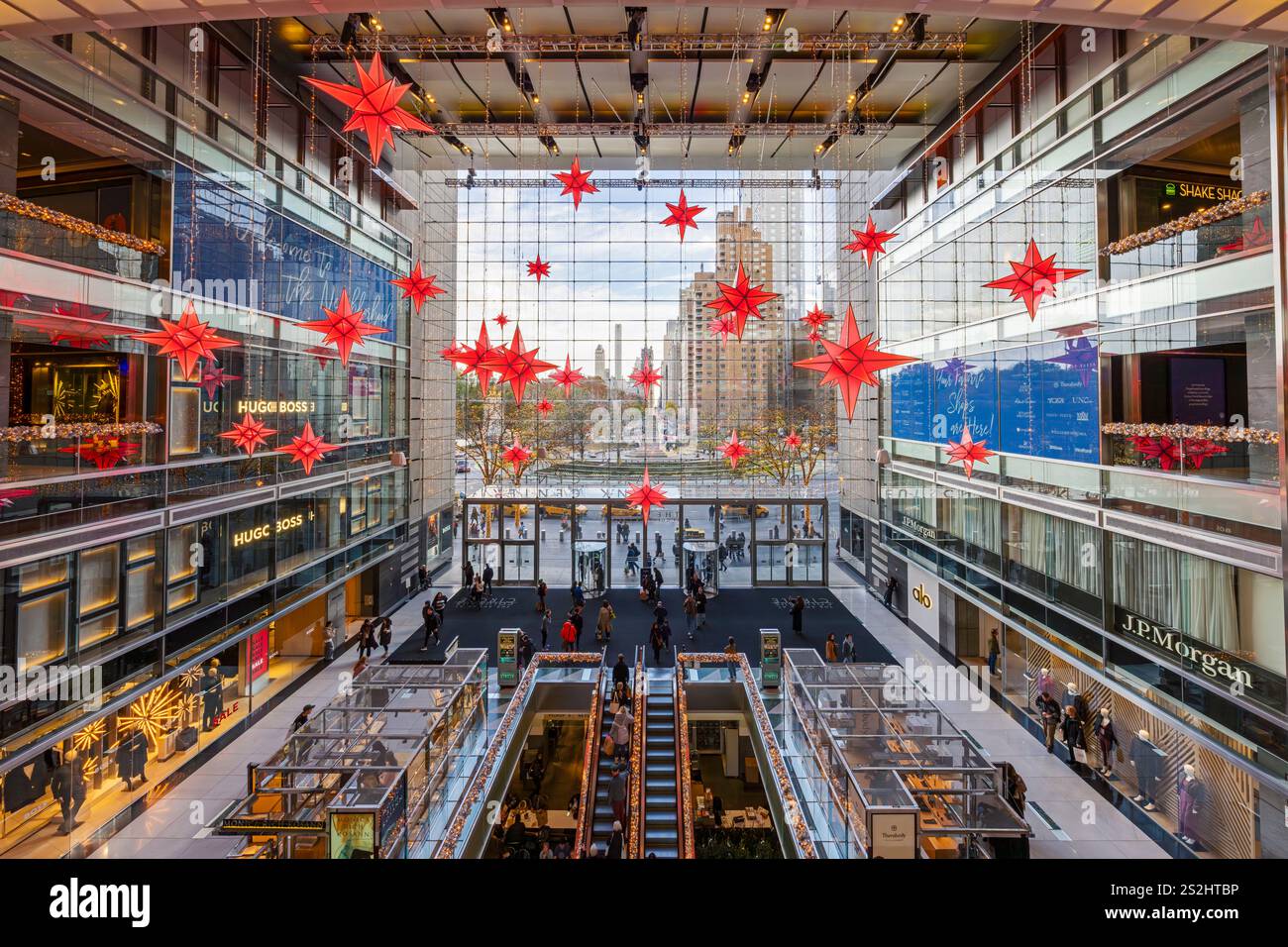 The Shops at Columbus Circle, shopping mall decorated for the christmas holidays Manhattan, New ...