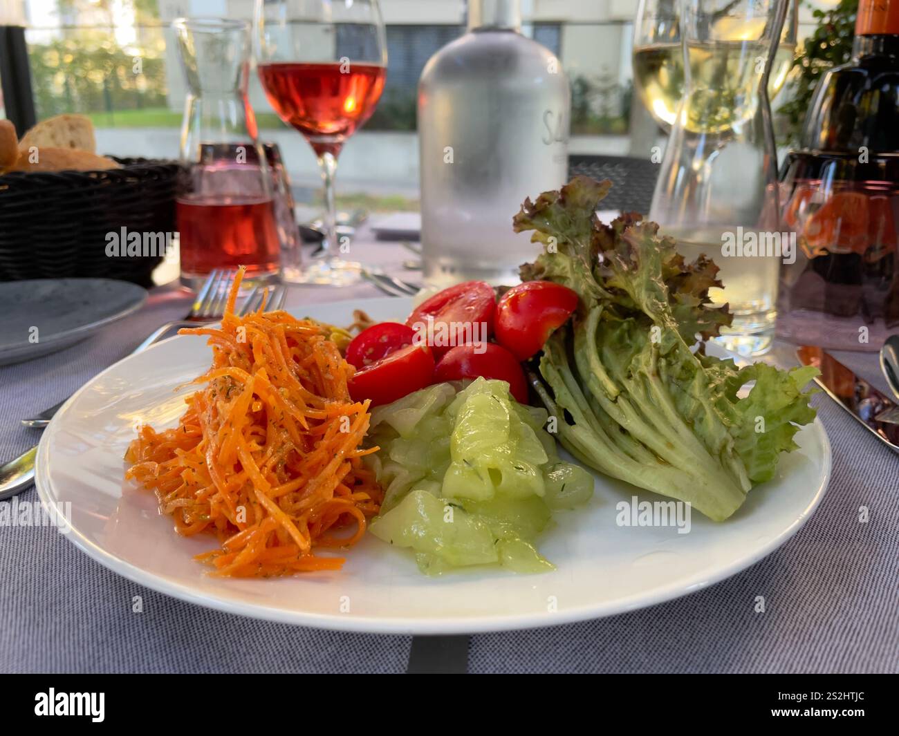 Exquisite gourmet dishes elegantly presented in a fine dining ...