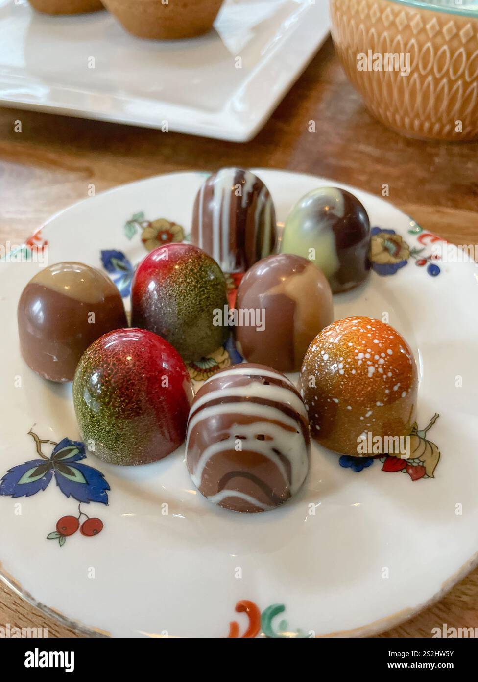 Exquisite gourmet dishes elegantly presented in a fine dining ...