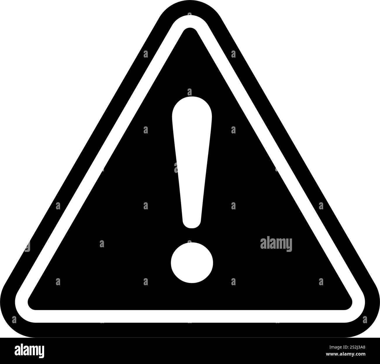 Red triangular triangle warning sign Black and White Stock Photos ...