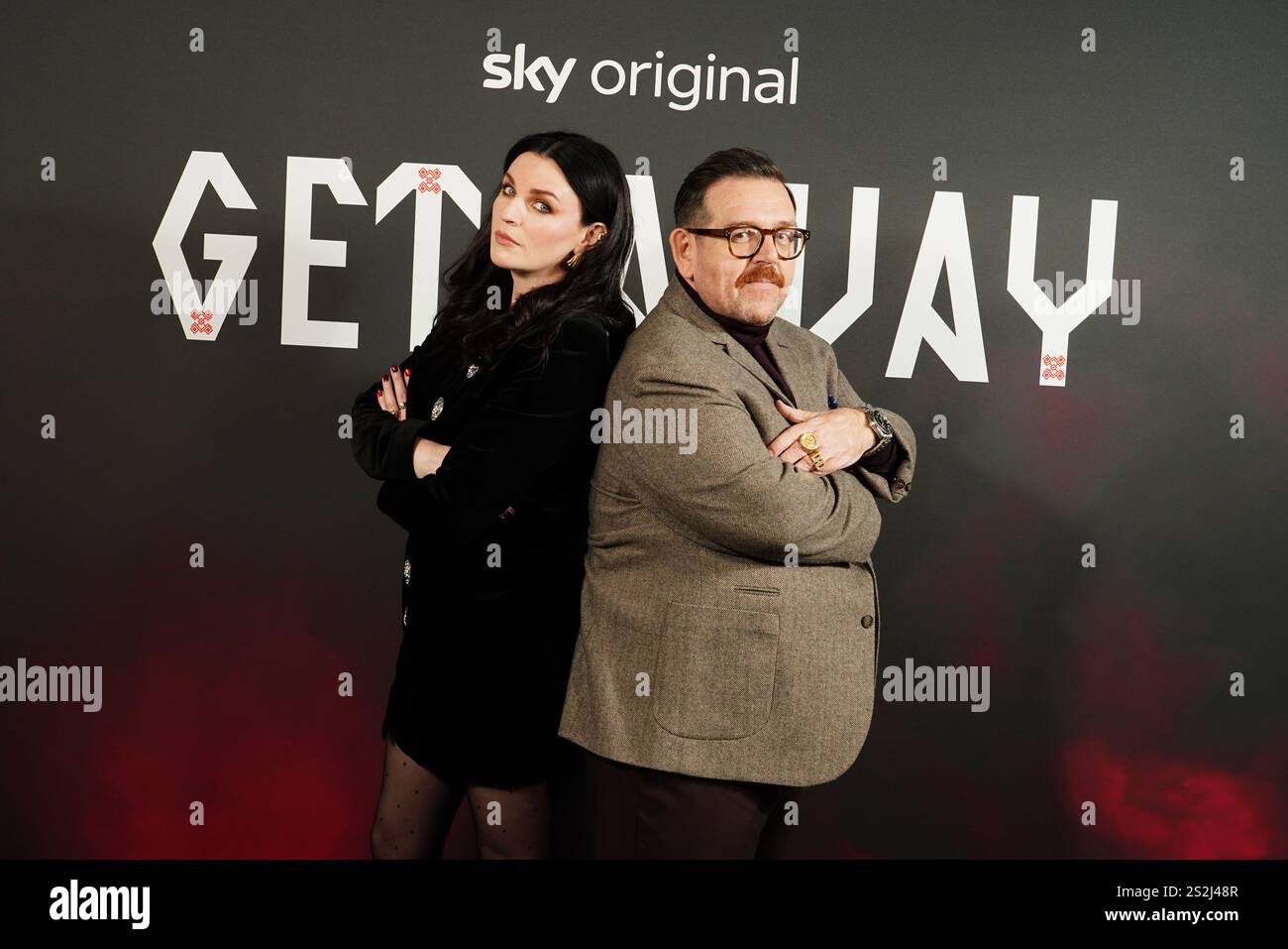 Aisling Bea and Nick Frost attending the UK premiere of Get Away, at ...
