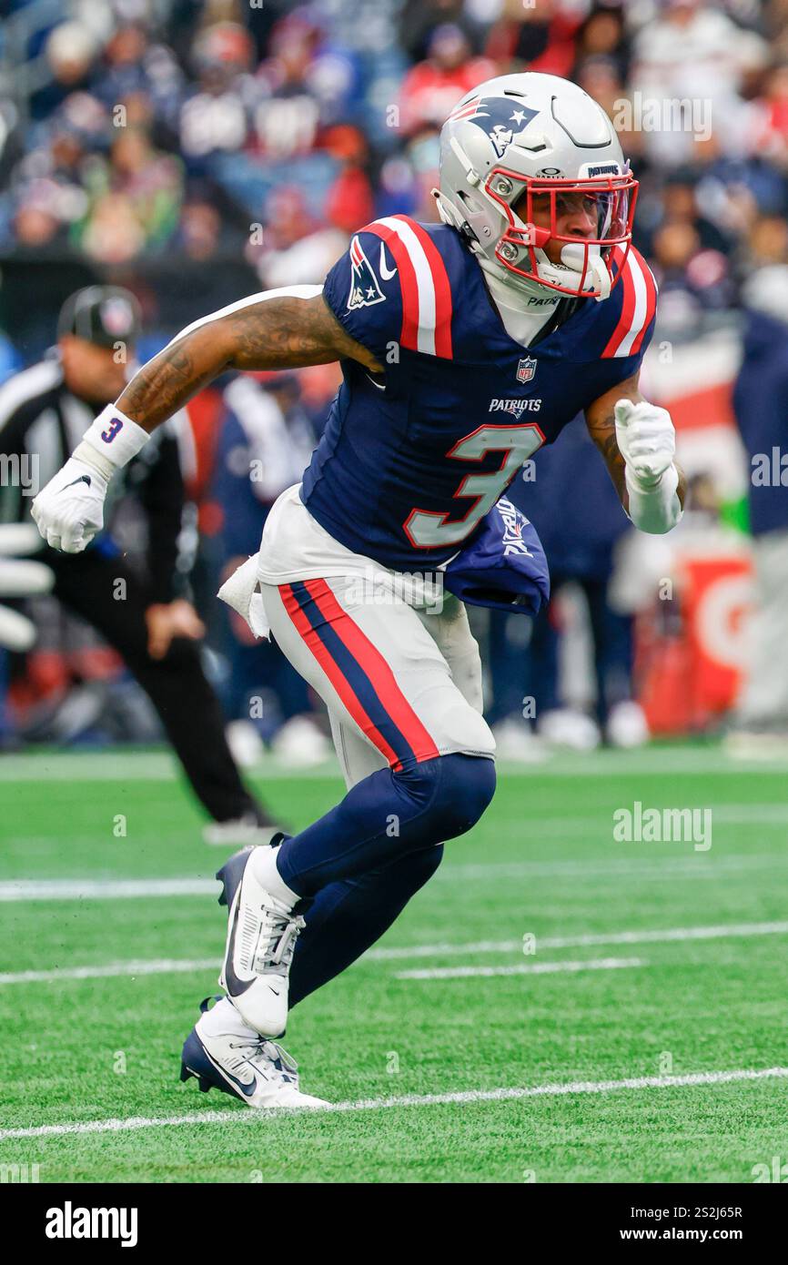 New England Patriots wide receiver DeMario Douglas (3) runs a route ...