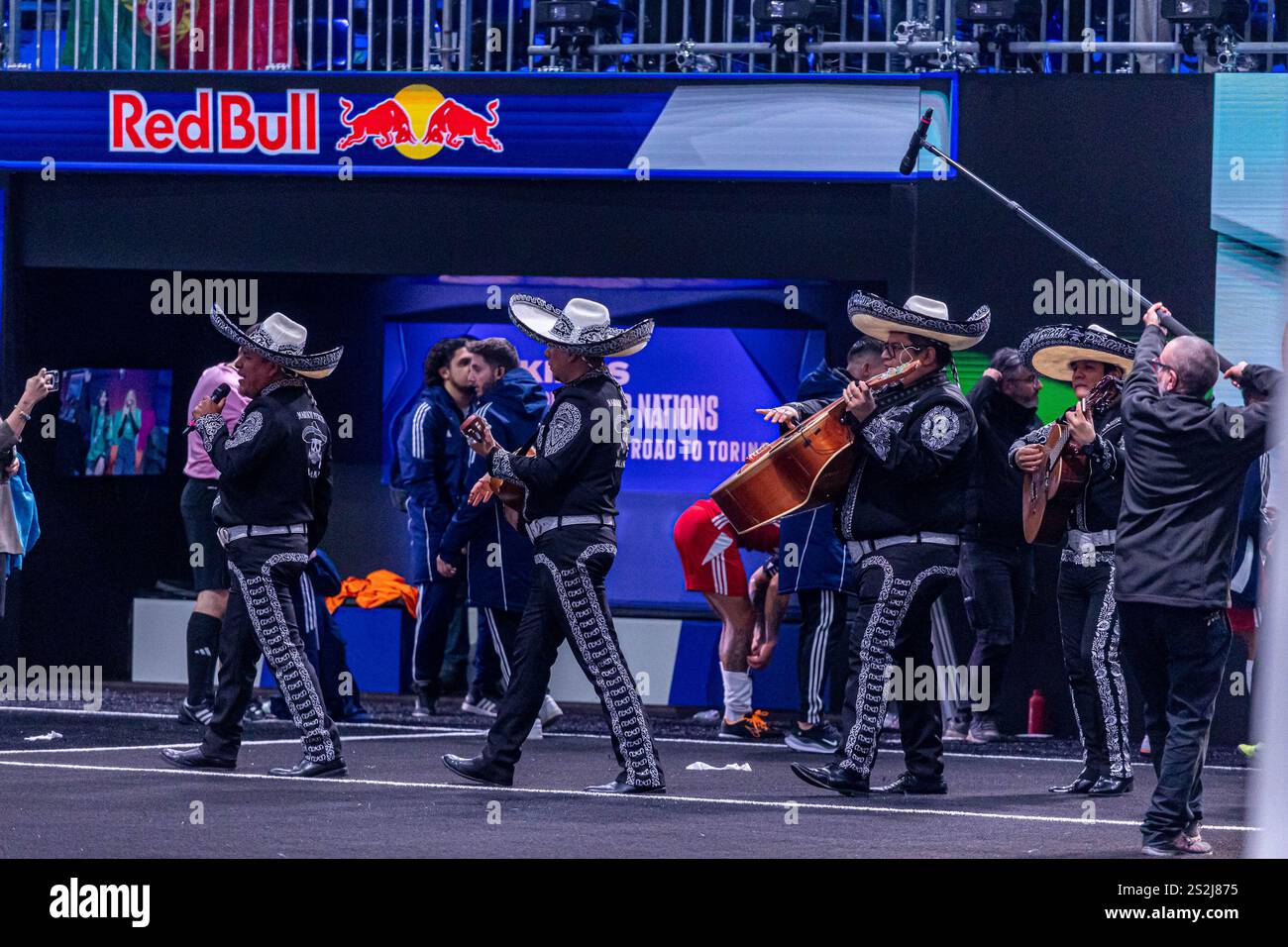 Milan, Italy. 07th Jan, 2025. Mariachi band with the team during King ...