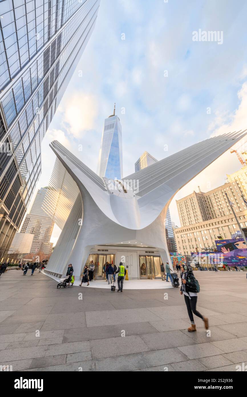 Oculus World Trade Center Station located at the 9/11 Ground Zero ...
