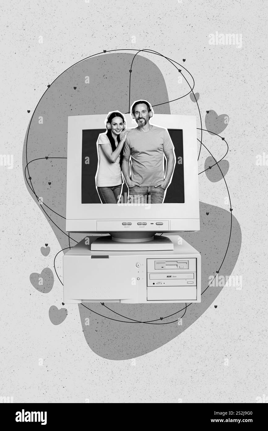 Smiling girl computer Black and White Stock Photos & Images - Alamy