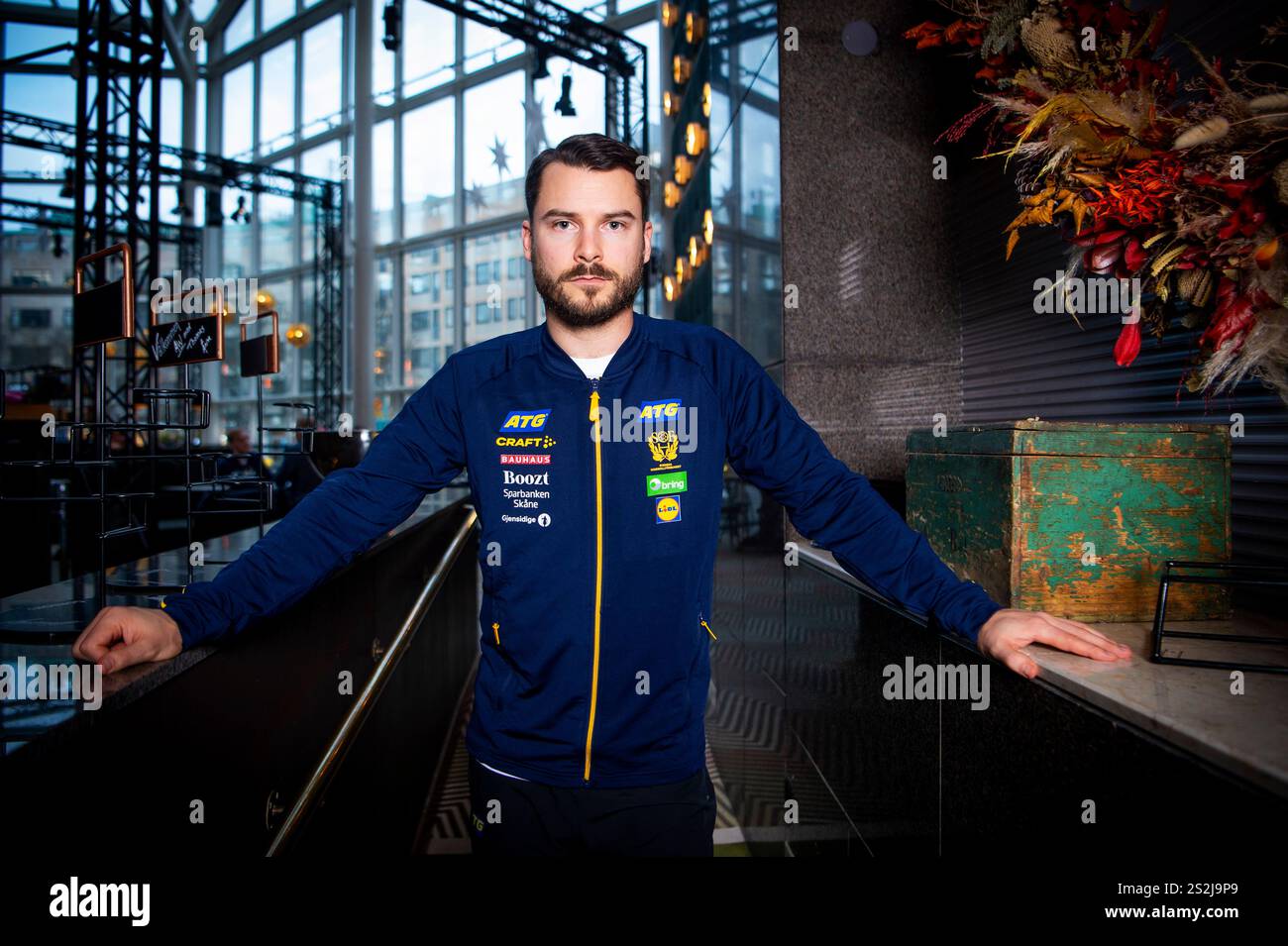 250107 Sebastian Karlsson under en pressträff med svenska ...