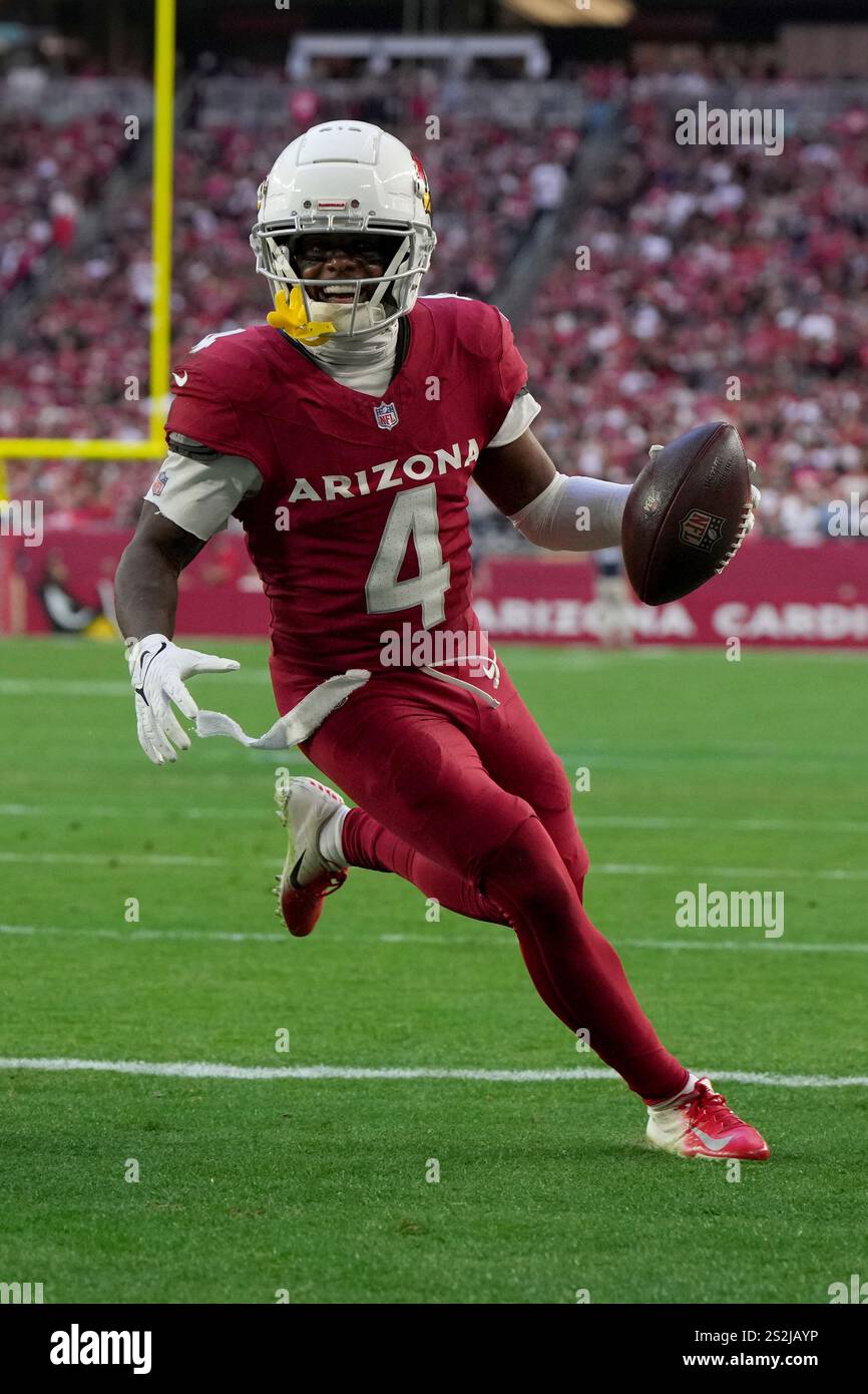 Arizona Cardinals wide receiver Greg Dortch (4) scores a touchdown ...