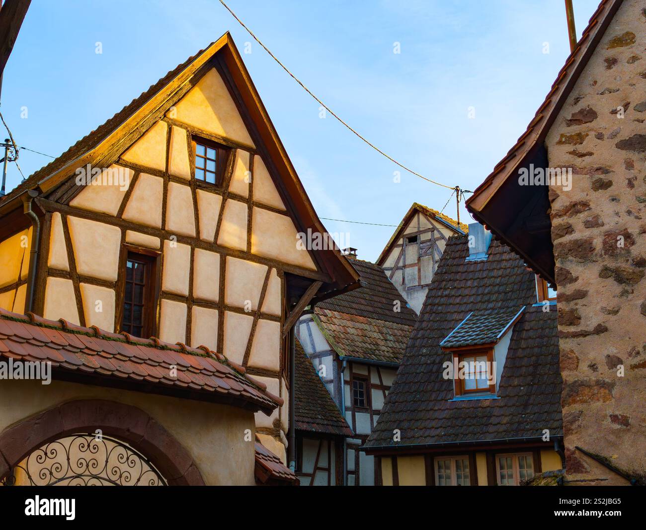 Building facades in Alsace during christmas period Stock Photo - Alamy