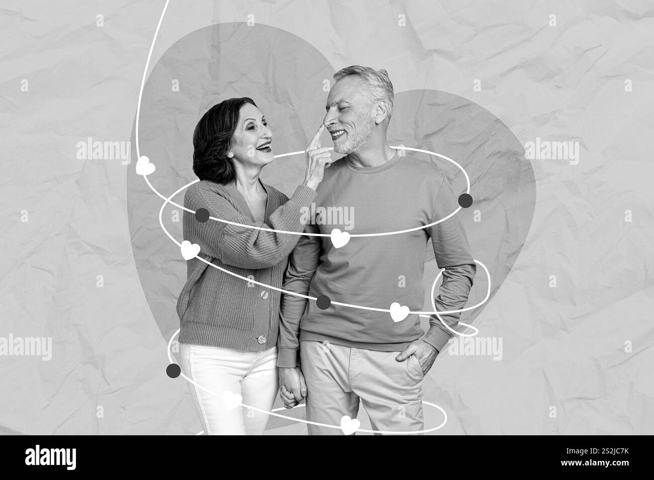 Creative photo 3d collage artwork poster postcard of two happy people ...