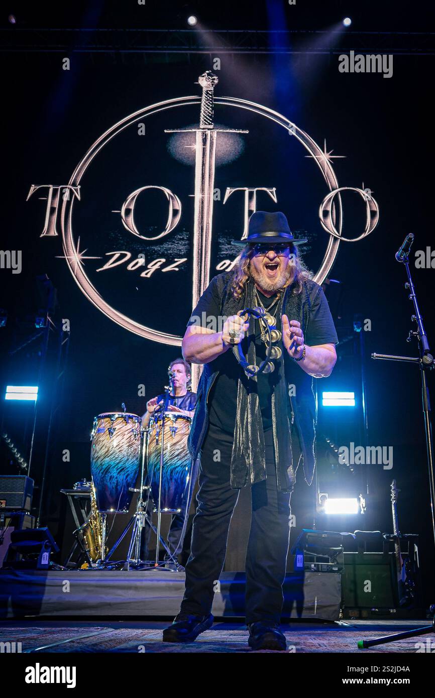 Toto was performing on the stage at the Lucca Summer Festival as part ...