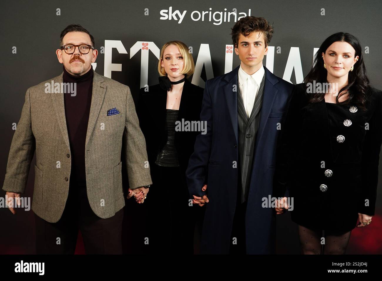 (left to right) Nick Frost, Maisie Ayres, Sebastian Croft and Aisling ...