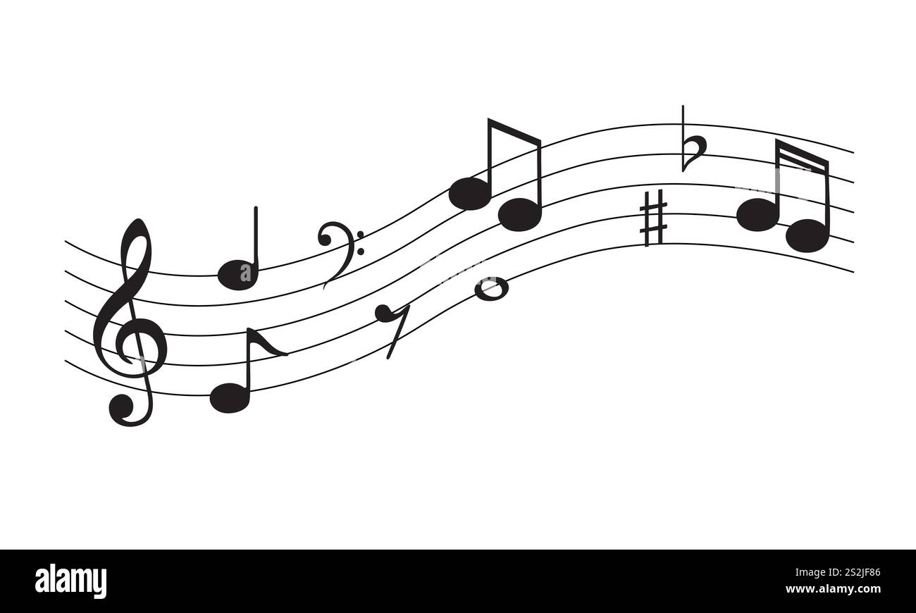 Musical notes on a white background. Vector illustration of musical ...